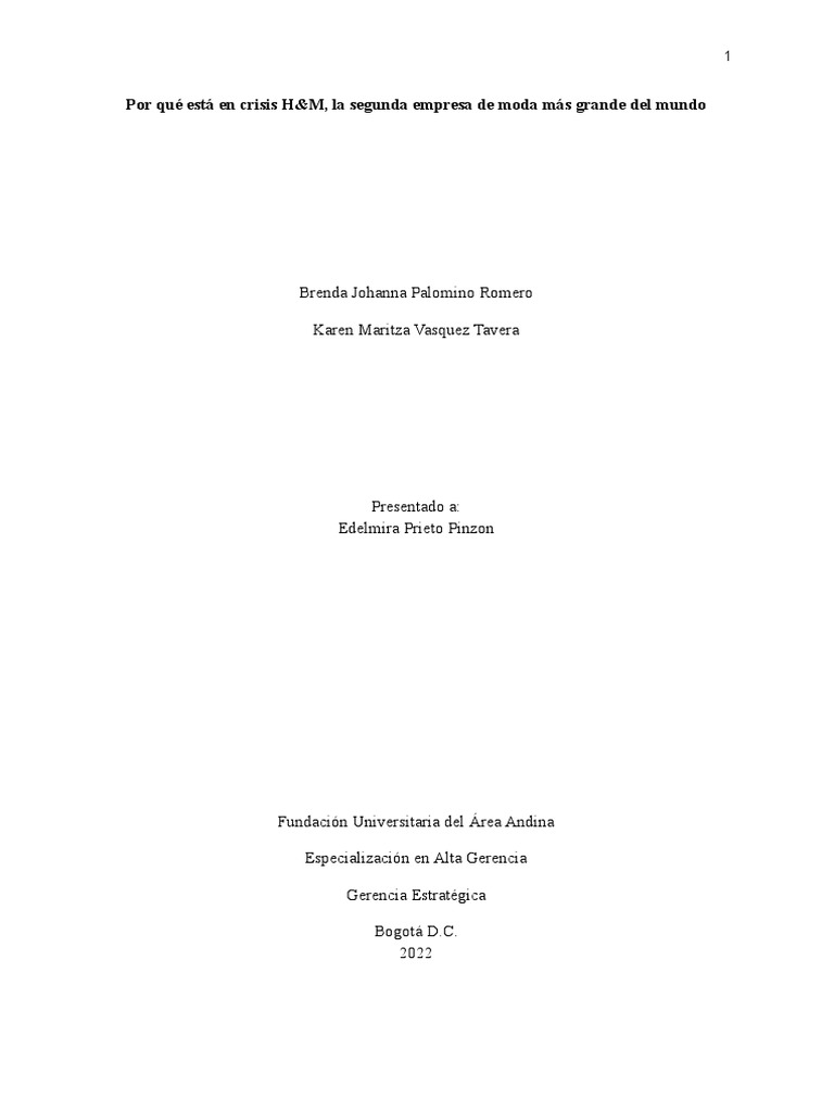 Mapa Conceptual H&M - Eje 1 PDF | PDF | H&M | Toma de decisiones