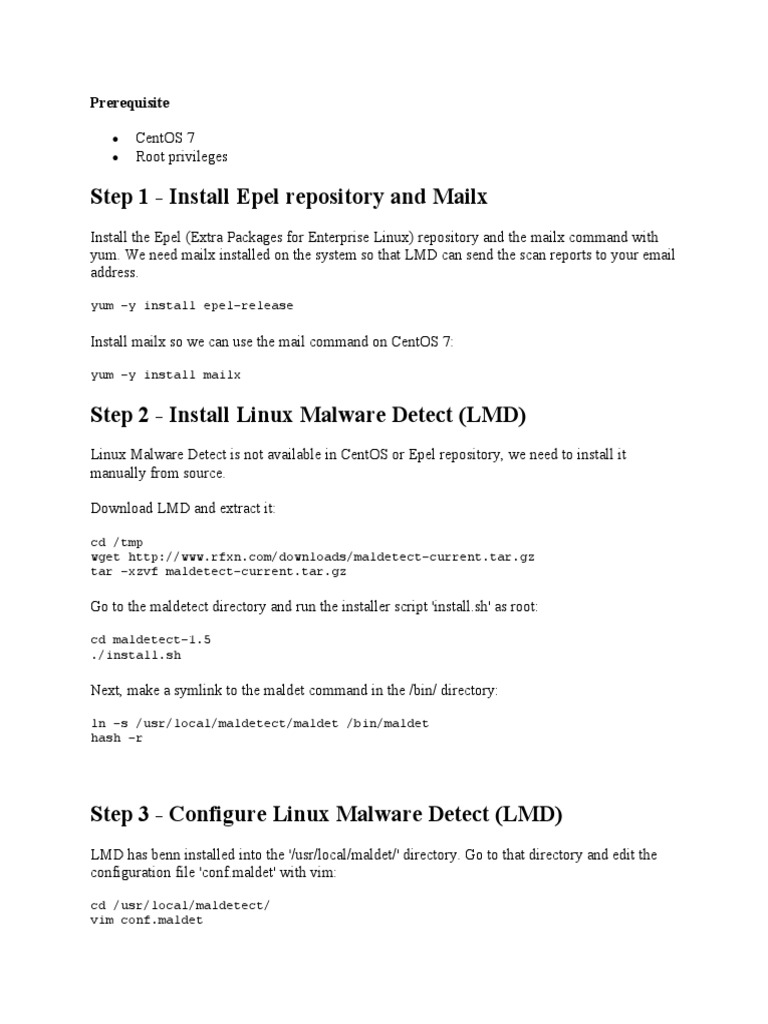 Install Clamav and Maldet | PDF | System Software | Linux