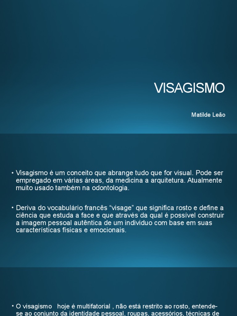 VISAGISMO definição.pptx | PDF | Beleza | Imagem