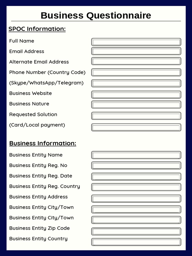 Business Questionnaire PDF | PDF