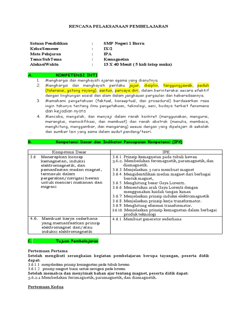 RPP1 IX Gnp-Kemagnetan | PDF