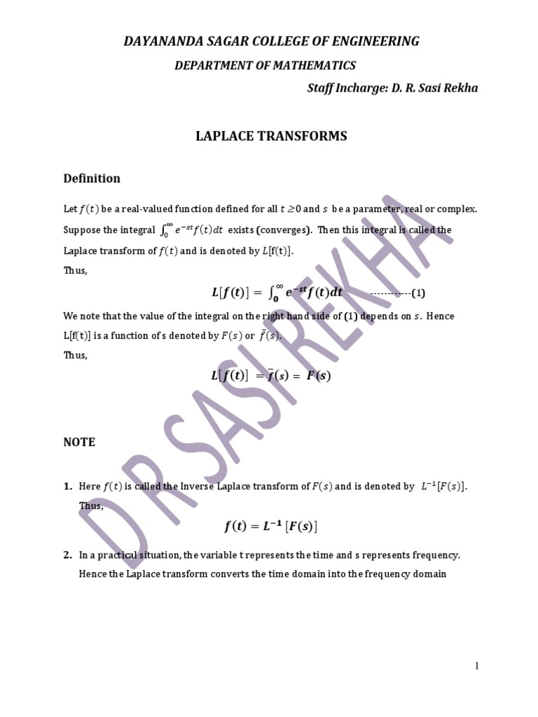 Laplace Transform Module | PDF | Laplace Transform | Function (Mathematics)