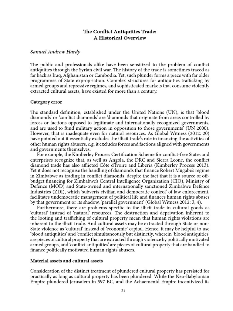 The Conflict Antiquities Trade A Historical Overview - Samuel Hardy 2 ...