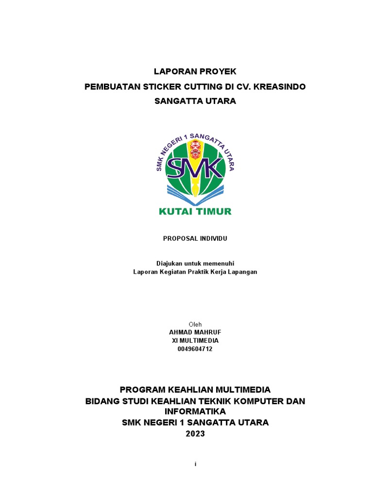 Proyek Pembuatan Sticker Cutting | PDF | Bisnis