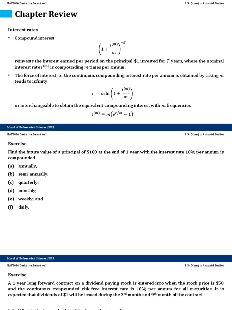 Understanding Derivative Securities and Interest Rates | PDF