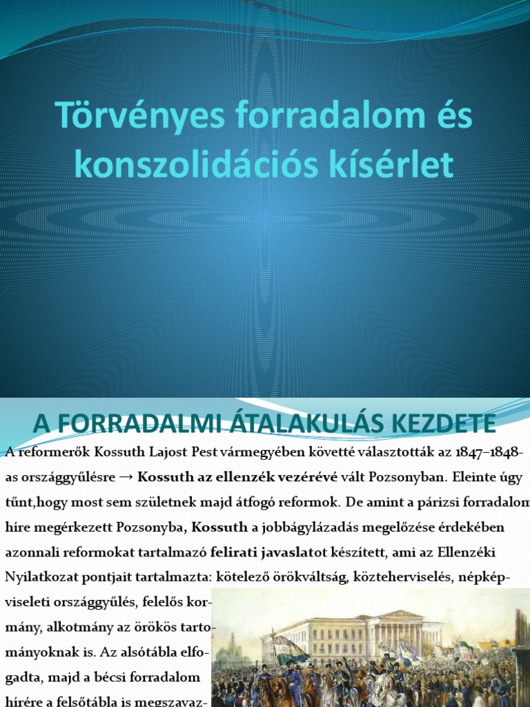 Törvényes Forradalom És Konszolidációs Kísérlet | PDF