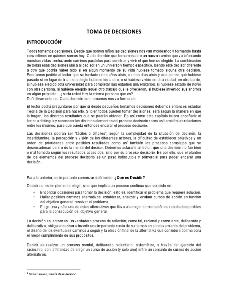 Toma de Decisiones ADM GEN | PDF | Toma de decisiones | Racionalidad