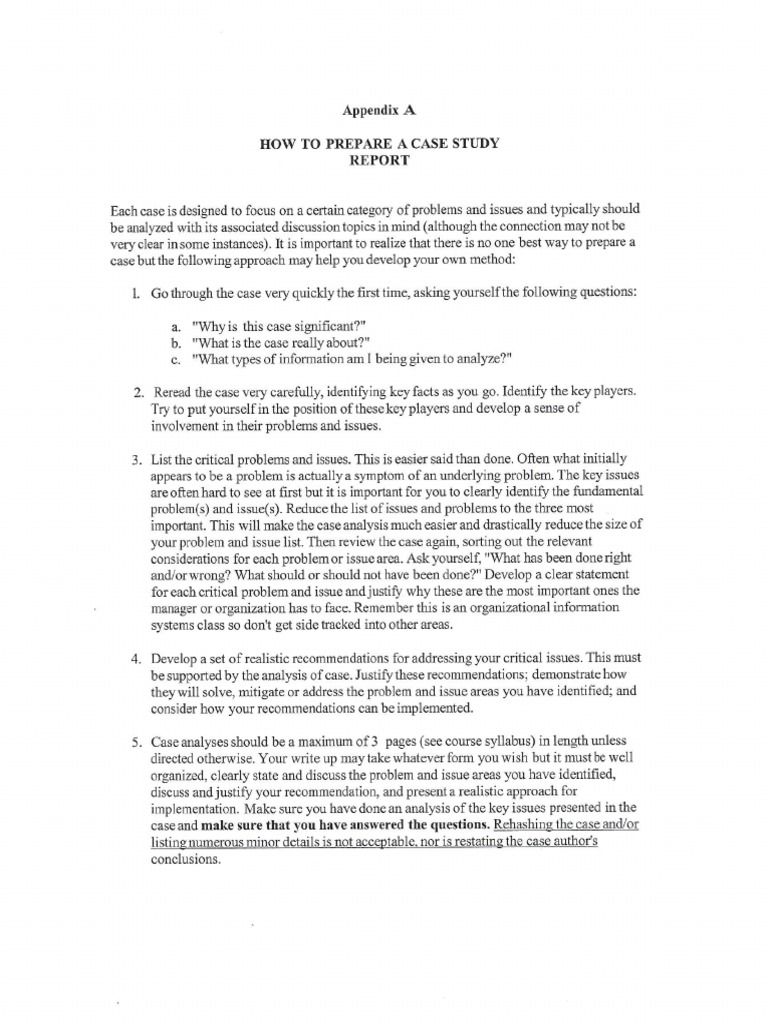 How To Prepare A Case Study | PDF
