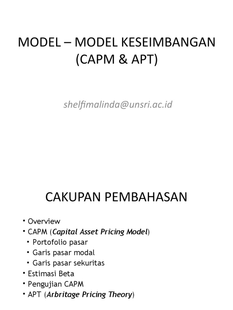 Model - Model Keseimbangan (Capm - Apt) | PDF