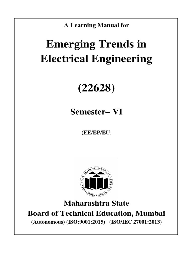 Learning Material of 22628 Emerging Trends in Electrical Engineering PDF | PDF | Internet Of ...