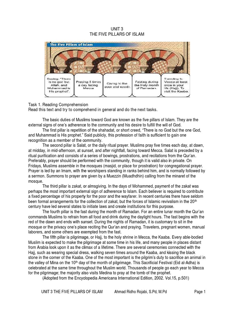 Unit 3 The Five Pillars of Islam | PDF