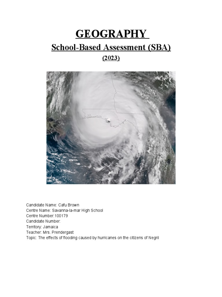 Geography S.B.A. | PDF | Natural Hazards | Natural Disasters