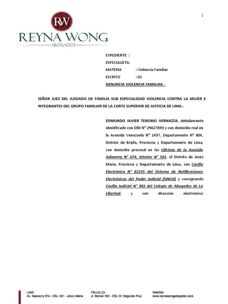 Denuncia Violencia Fisica y Psicoligica + Caso Sheyla Arabella | PDF | La violencia contra las ...