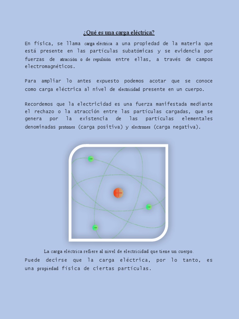 Qué Es Una Carga Eléctrica Pdf Carga Eléctrica Electricidad