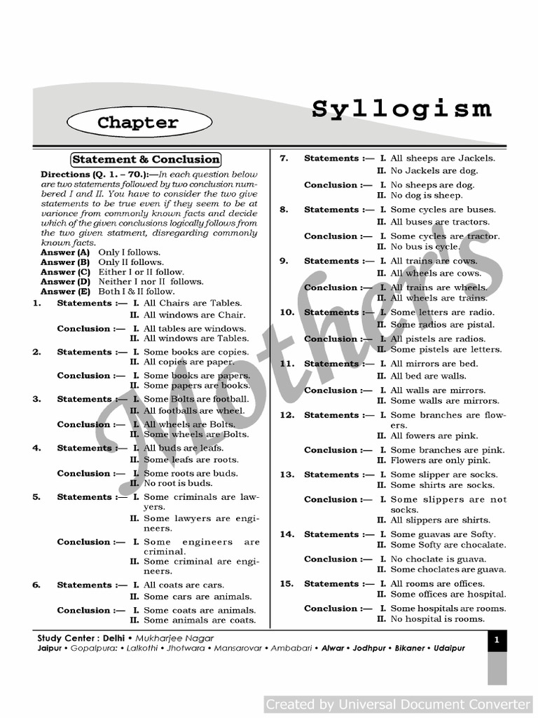 Syllogism English | PDF