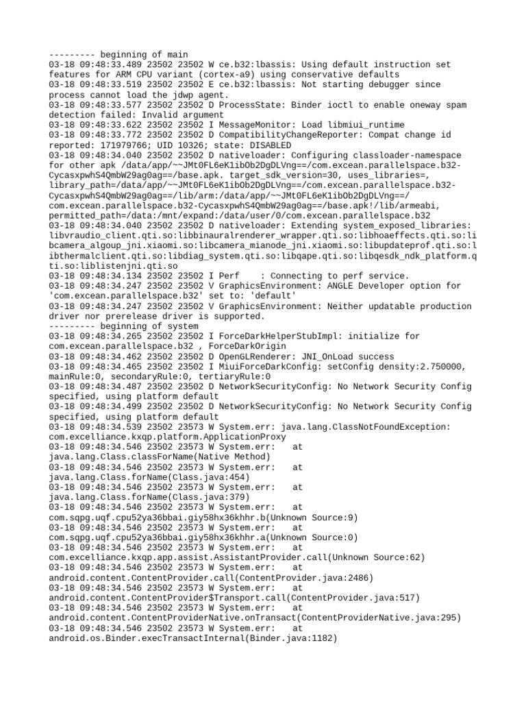 Log Analysis Of Parallel Space Application Startup On Android Pdf Java Programming Language