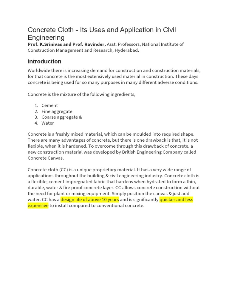 An In-Depth Review of Concrete Cloth: Its Uses, Applications ...