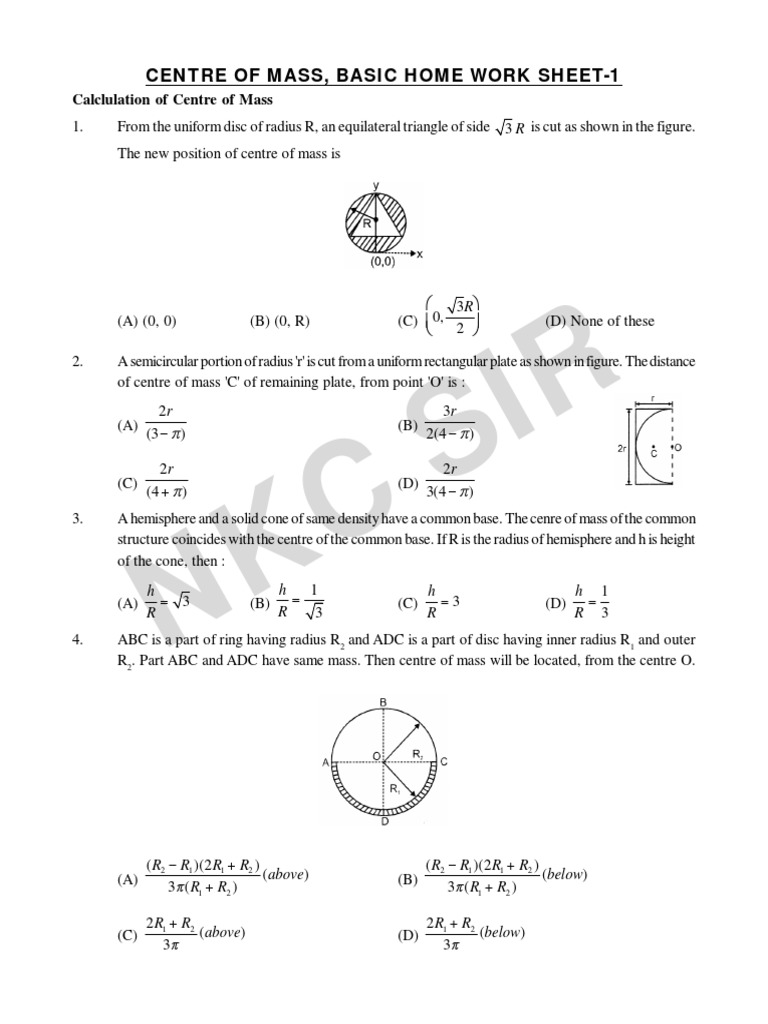 Center of Mass PDF | PDF