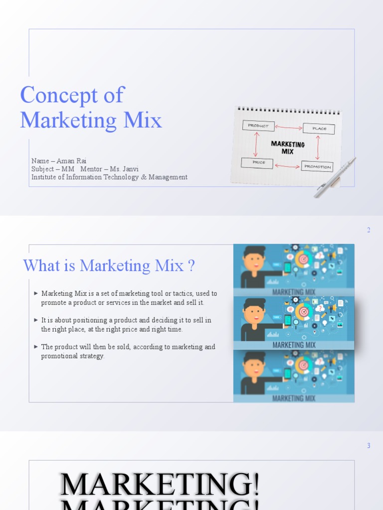 Concept of Marketing Mix | PDF | Marketing | Product (Business)
