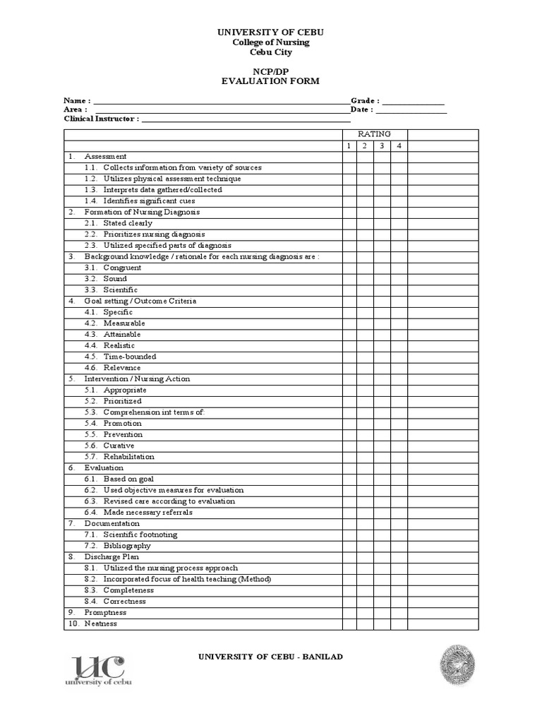 Asessment and Evaluation Forms | PDF | Nursing | Tongue