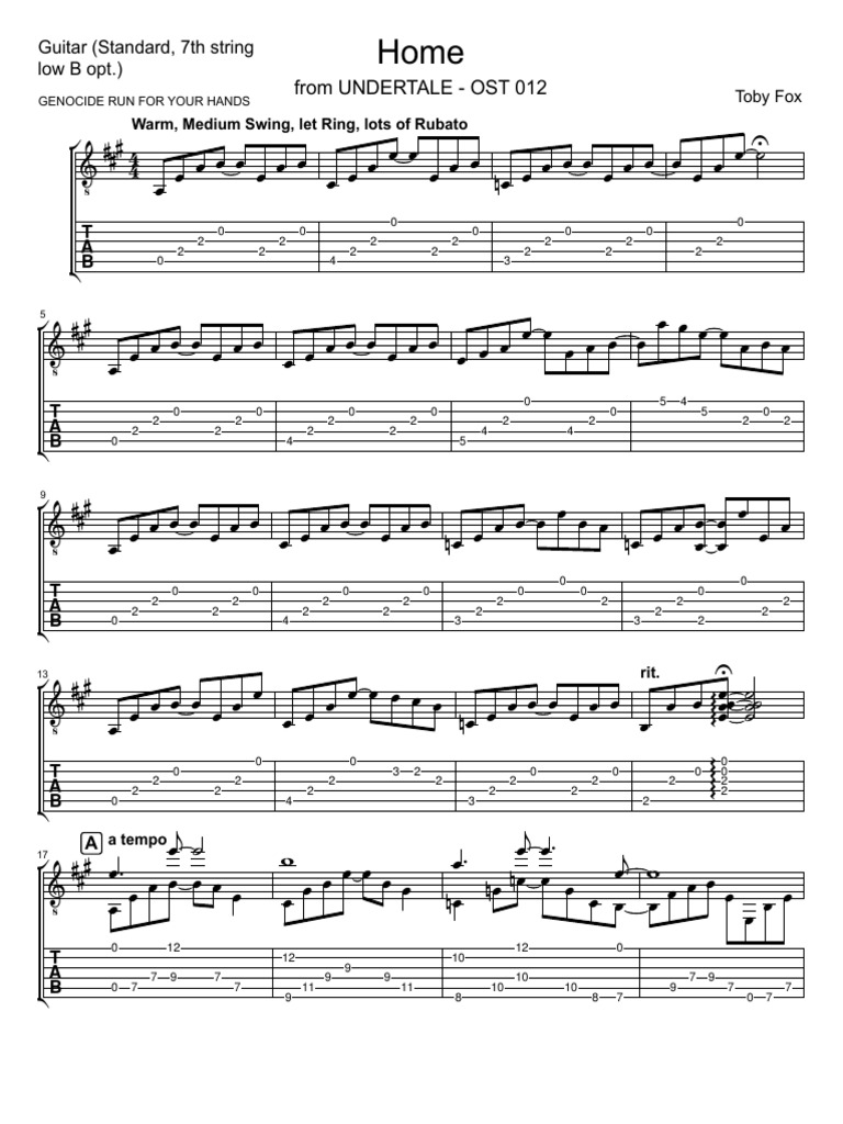 Home - UNDERTALE OST 012 TAB For SOLO GUITAR | PDF | Irish Musical ...