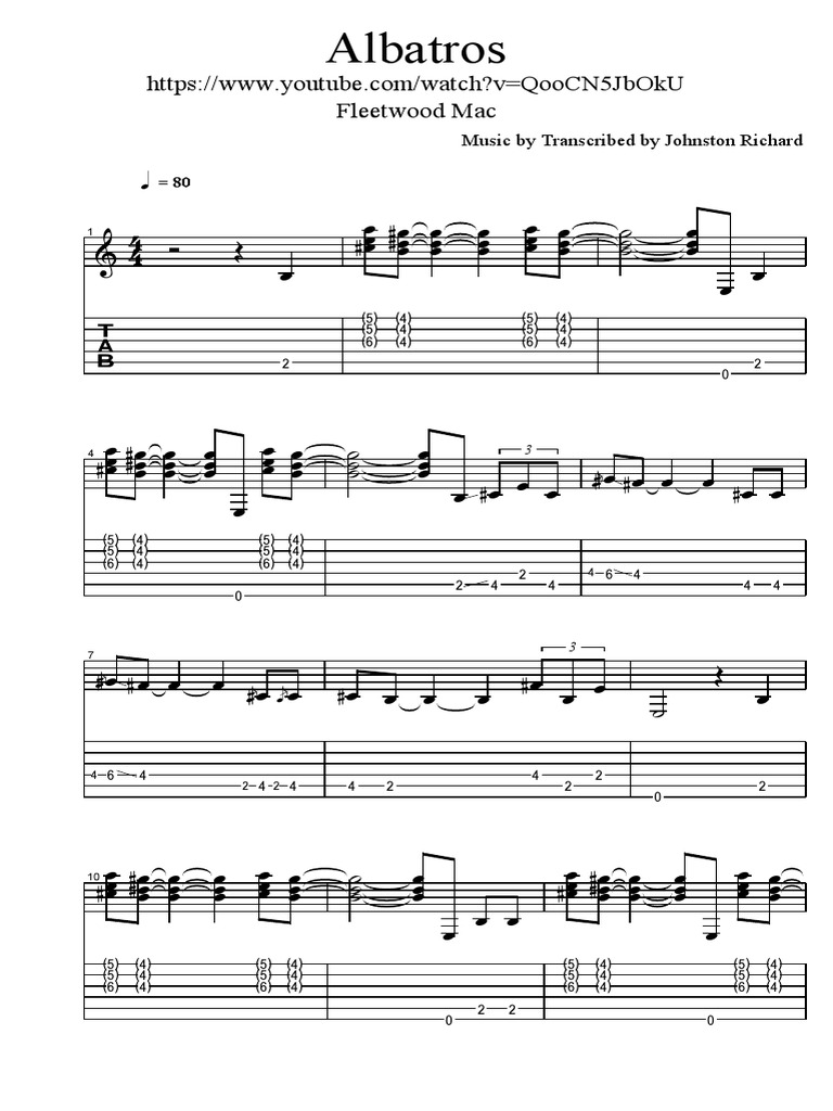 Guitar Tabs for "Albatross" | PDF