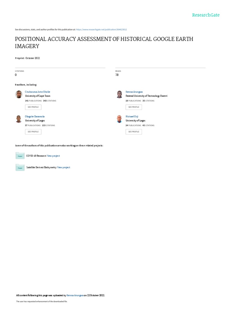 Positional Accuracy Assessment of Historical Googl | PDF | Geographic Information System ...