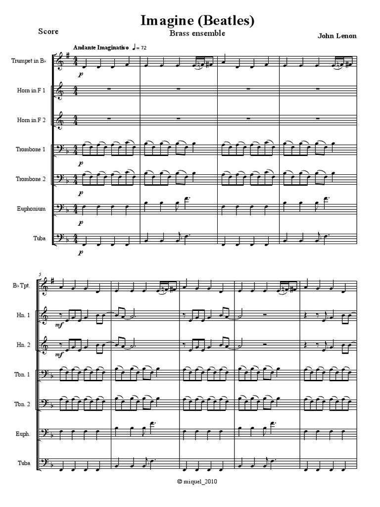 Imagine - Beatles - Vent Metall | PDF | Music Production | European ...