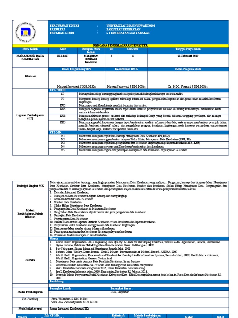 RPS Manajemen Data | PDF