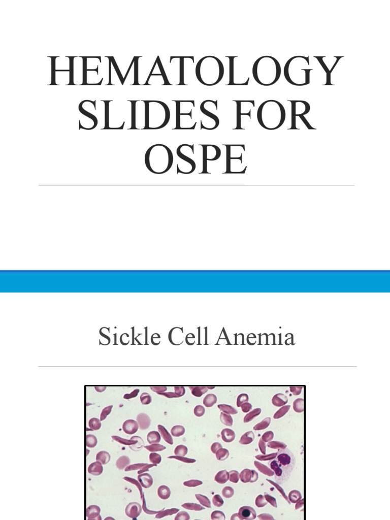 OSPE (Hematology) | PDF | Anemia | White Blood Cell
