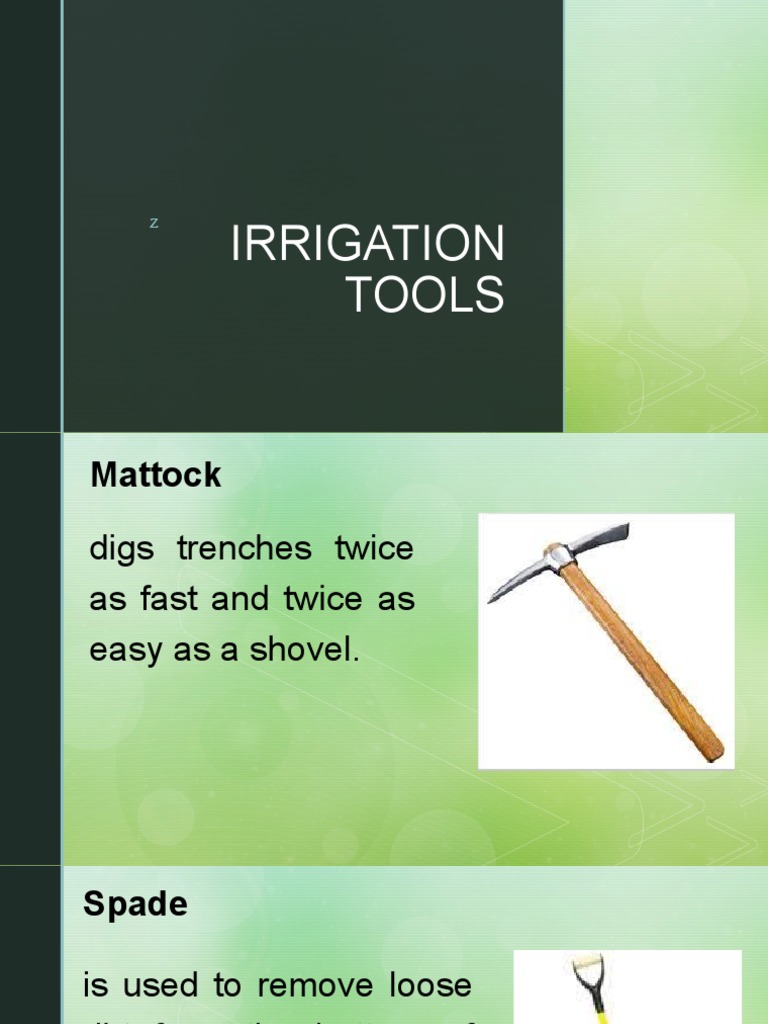 Essential Irrigation Tools List | PDF | Pipe (Fluid Conveyance ...