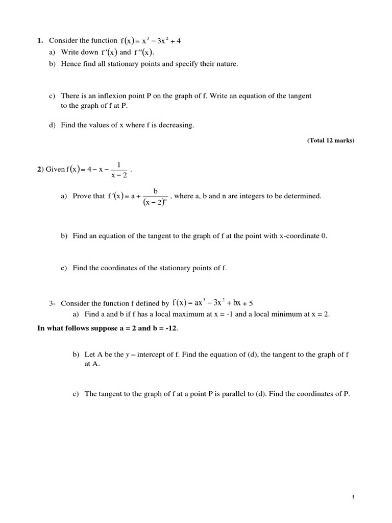 AA SL IB2 Calculus 1 File Tutoring PDF | Download Free PDF | Slope ...