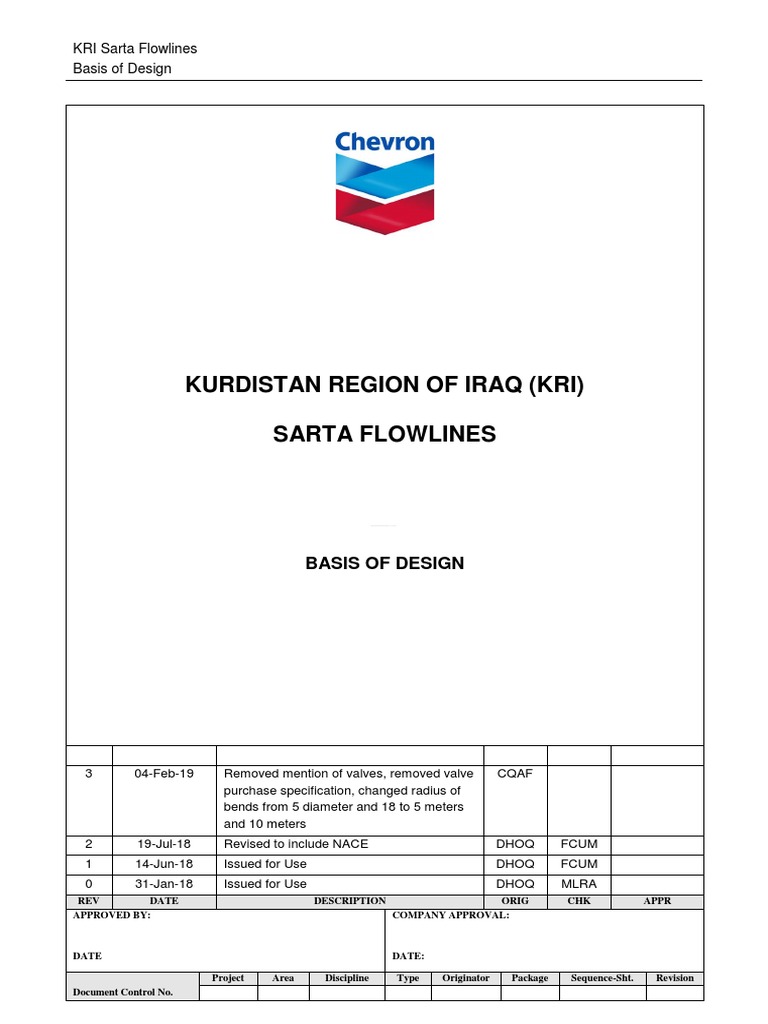 Sarta Flowlines Design Basis | PDF | Pipe (Fluid Conveyance) | Pipeline ...