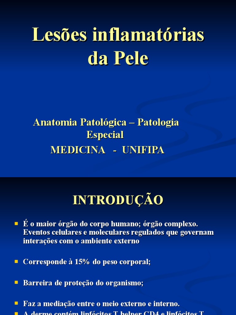 1LesÃ Es Inflamatã Rias Da Pele | PDF | Pele | Inflamação