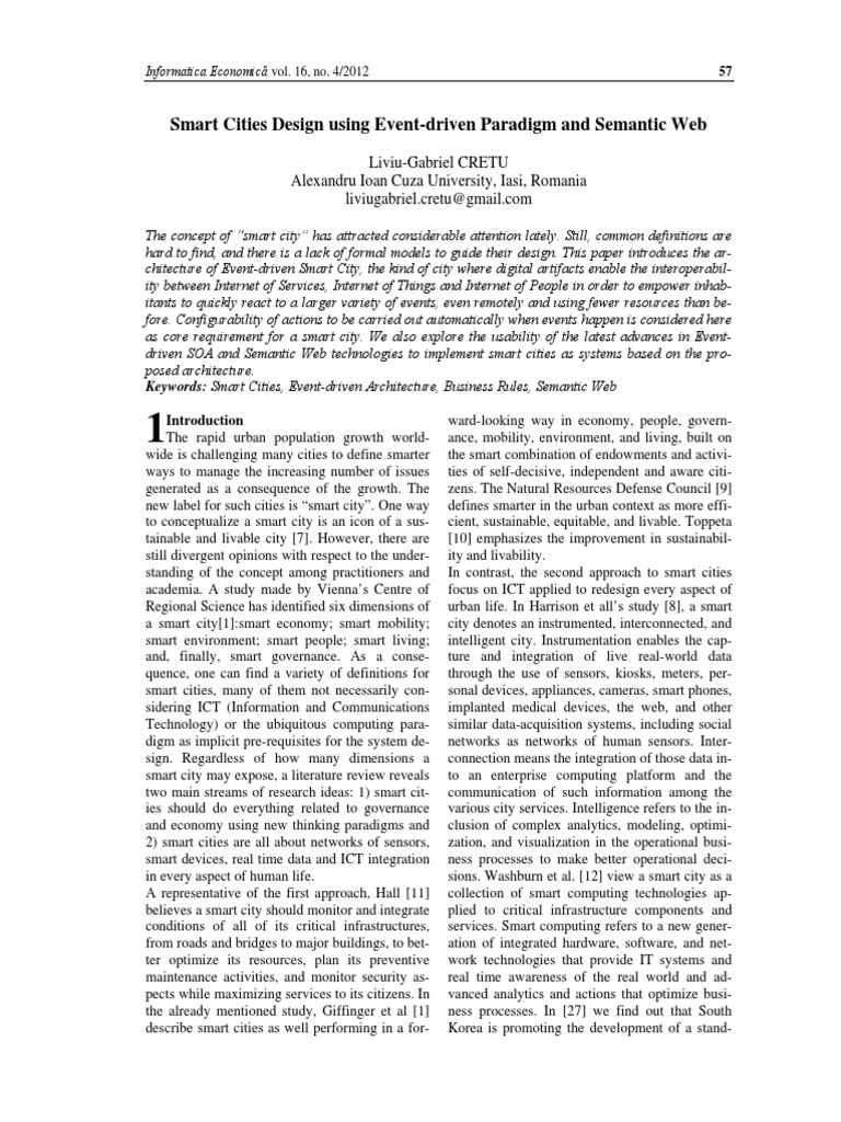 Event Driven Smart Cities An Architecture Using Real Time Data Automated Actions And Semantic