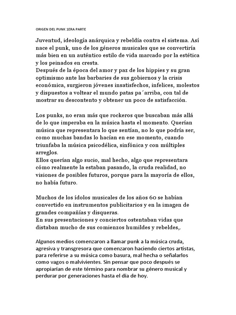 Contenido Libro Punk | PDF | Punk rock