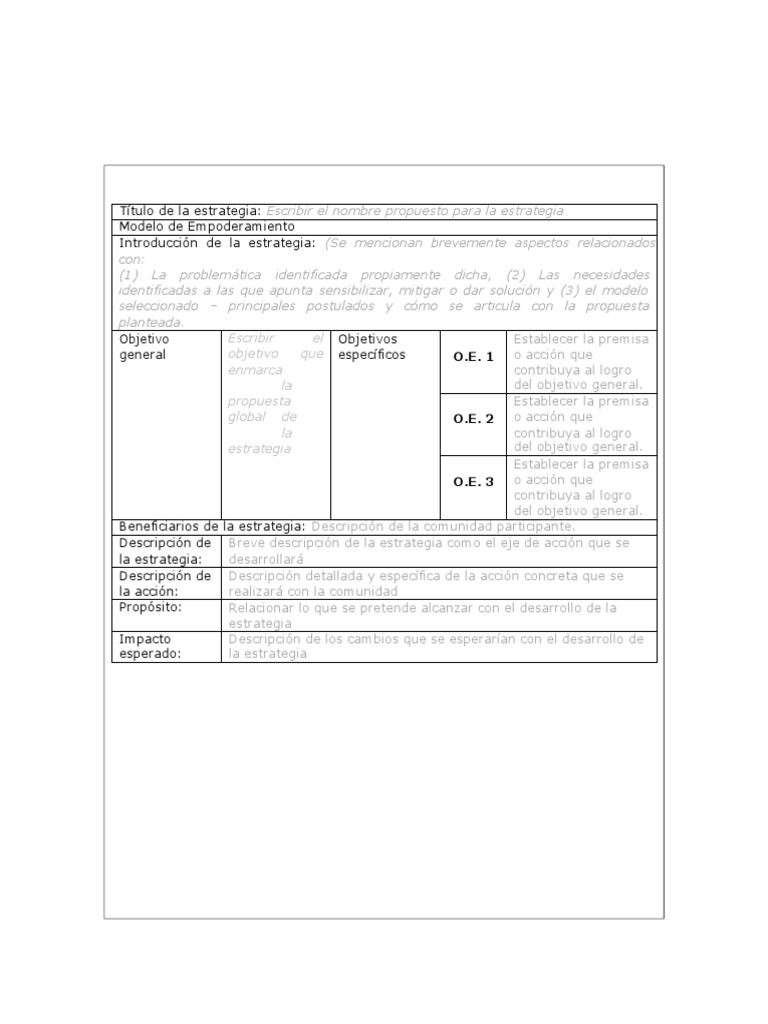 Matriz-Modelo de Empoderamiento | PDF