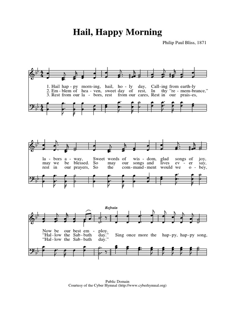 Hail Happy Morning Hymn Lyrics | PDF