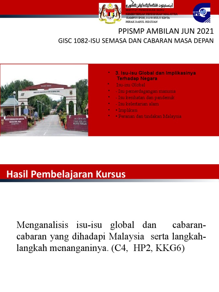 Ppismp Ambilan Jun 2021: Gisc 1082-Isu Semasa Dan Cabaran Masa Depan | PDF