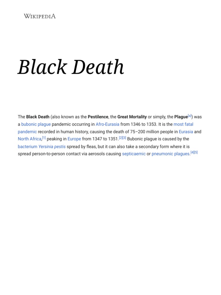 Black Death | PDF | Black Death | Epidemiology