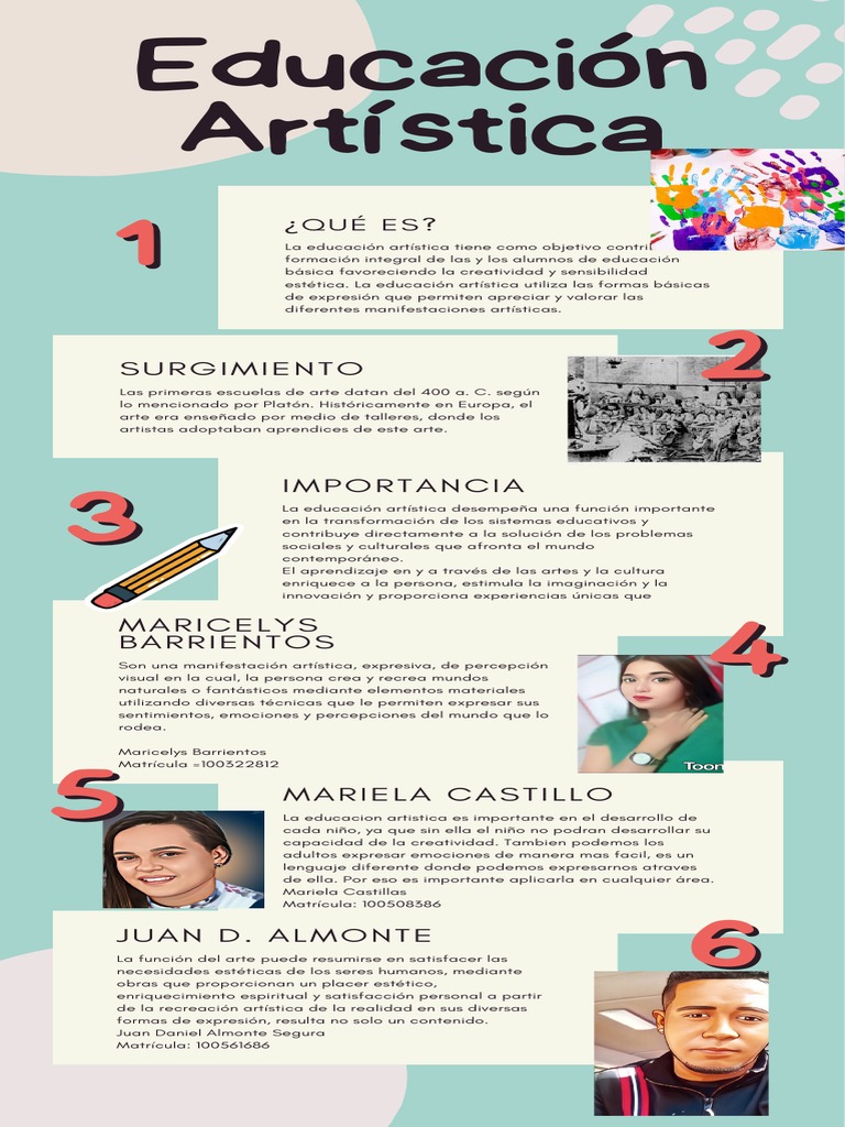 Infografía Ed. Artística PDF | PDF | Educación en artes visuales ...