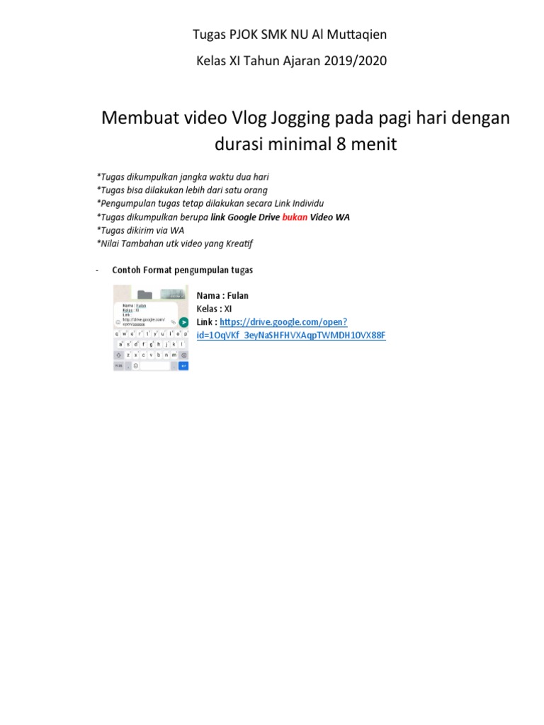 Tugas PJOK SMK Online XI | PDF