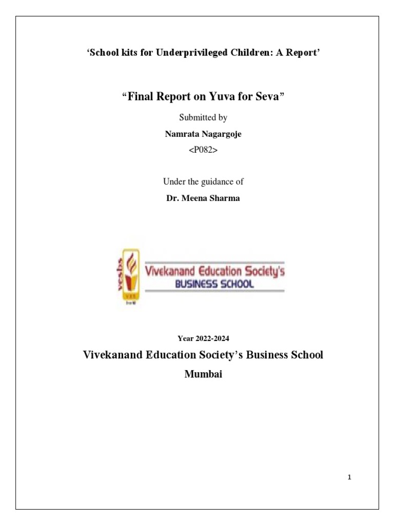P082 Blackbook - Yuva For Seva (Seva Sahyog) 1 | PDF | Non Governmental ...