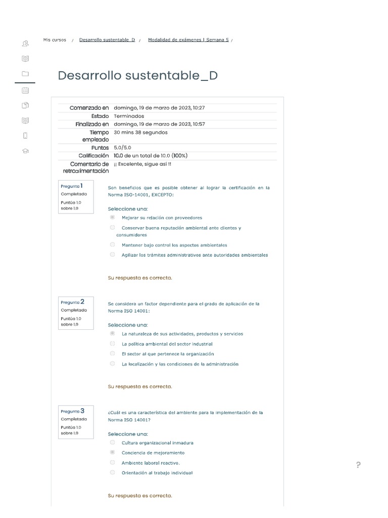 Examen Semana 5 Desarrollo Sustentable | PDF