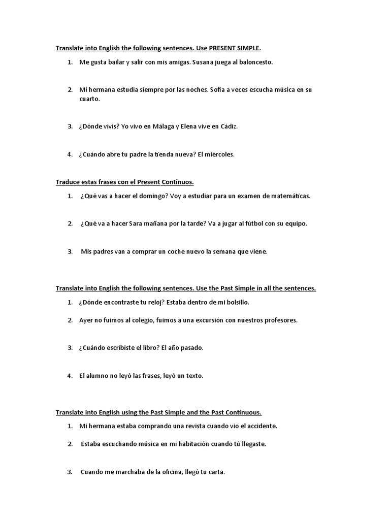 Translation Spanish English | PDF