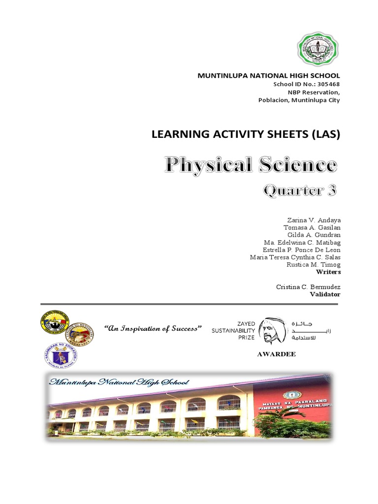 Physical Science Quarter 3 LAS | PDF | Chemical Polarity | Chemical Bond