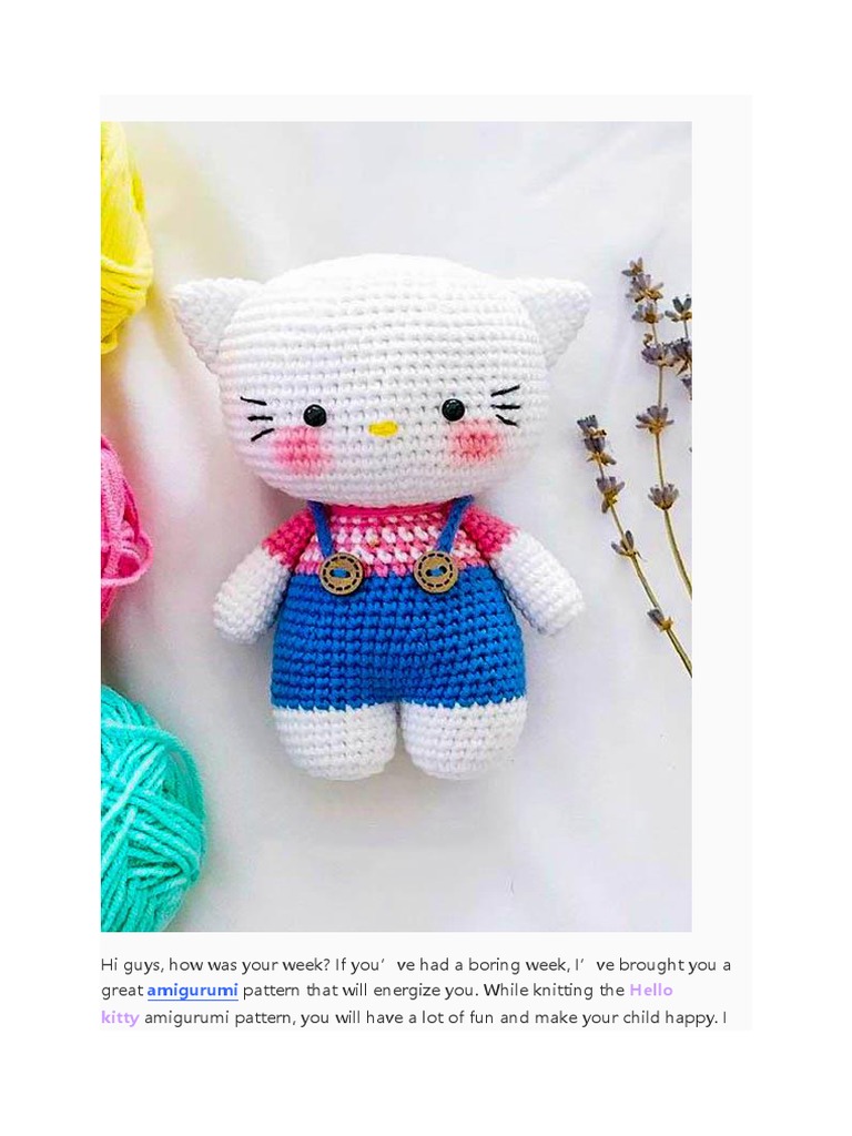 Free Hello Kitty Amigurumi Pattern | PDF | Amigurumi | Crochet