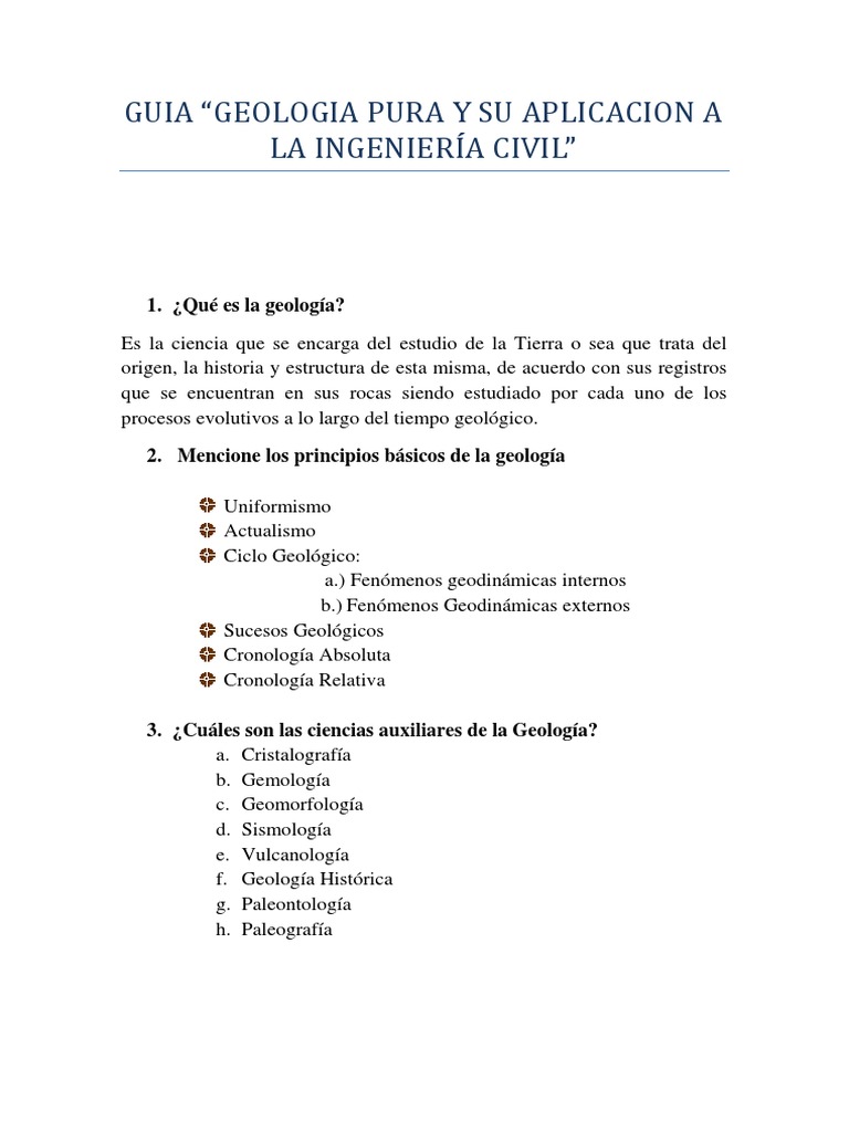 Guia de Geologia | PDF | Geología | Ingeniería