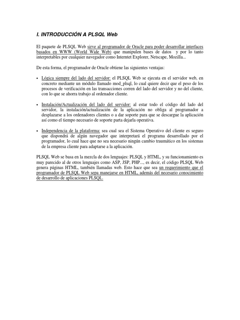 PL-SQL Web | Descargar gratis PDF | Redes | Internet y web