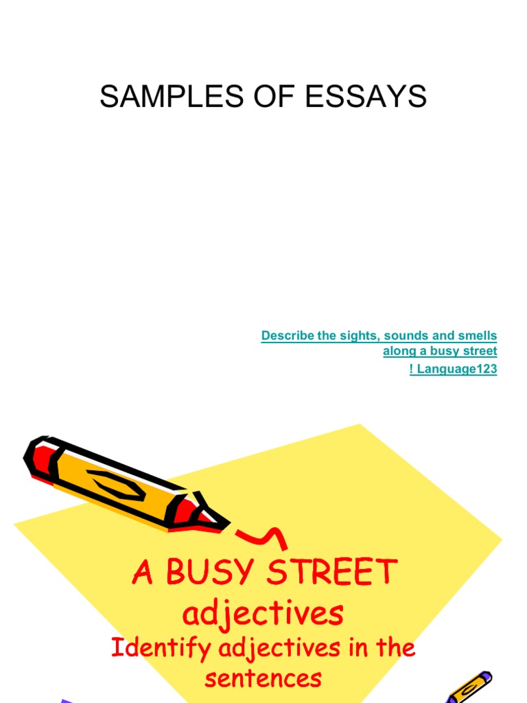 Adjectives ESSAYS Samples | PDF | Soil | Retail